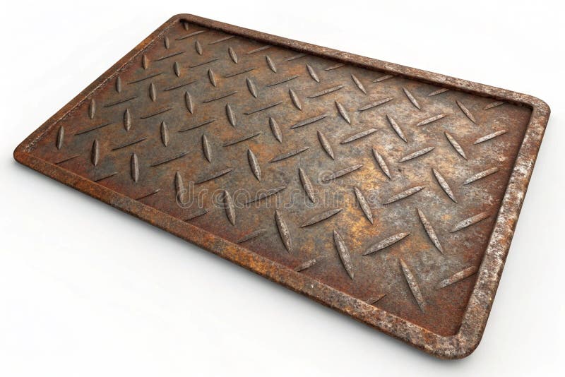 Metal Rusty Plate 3D Illustration Stock Illustration - Illustration of ...