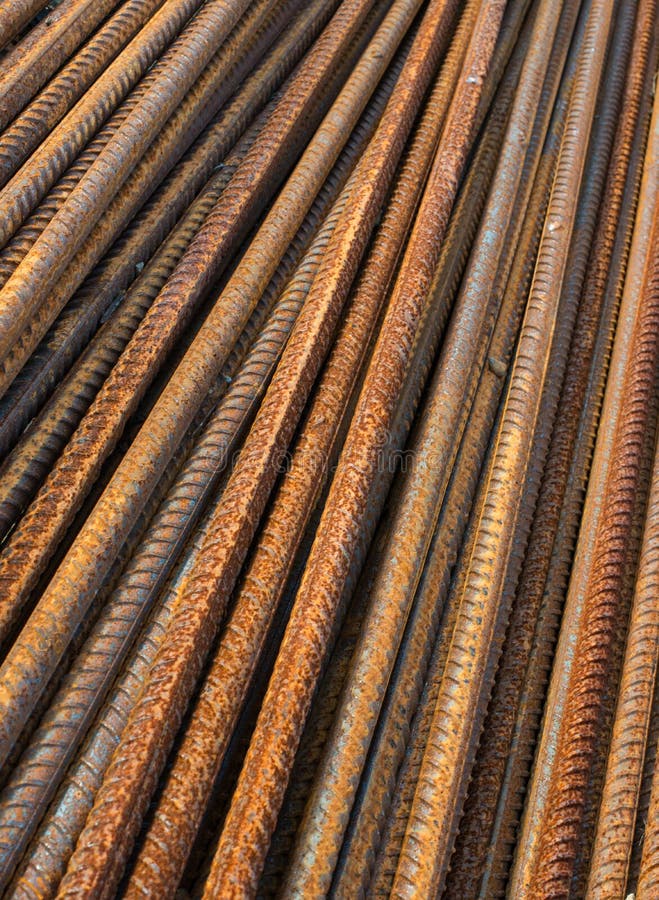 Metal Rusty Reinforcement Bars Stock Photo - Image of material ...