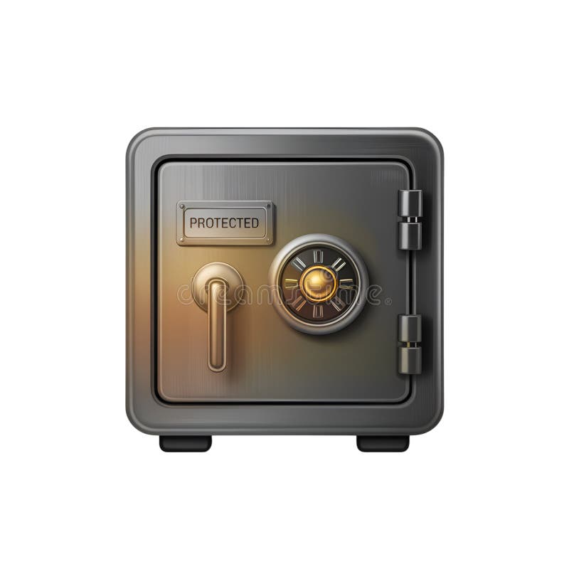 Metal Safe with Combination Lock and Handle on a White Isolated Studio ...