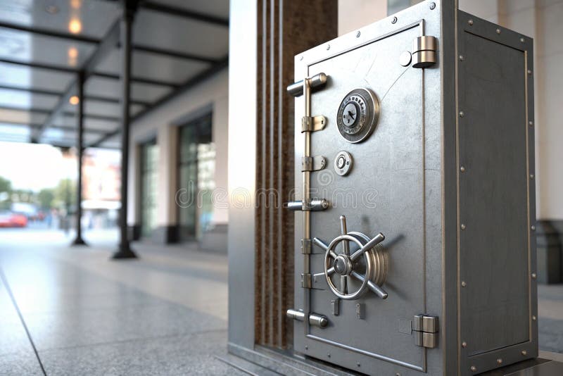 Metal Safe Door 3D Illustration or Icon Stock Illustration ...