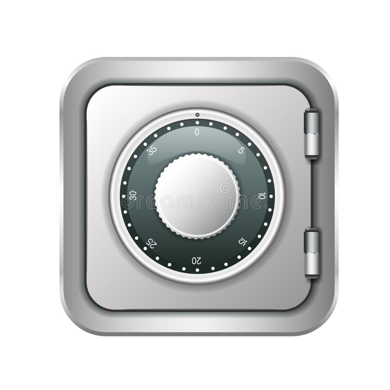 Metal safe icon isolated stock vector. Illustration of closed - 236081154
