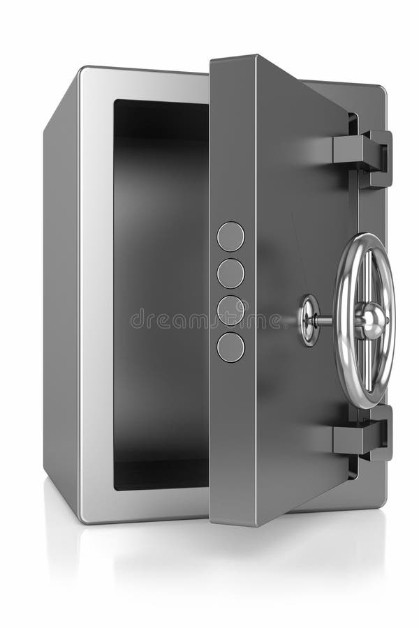 Metal safe open stock illustration. Illustration of access - 59849427