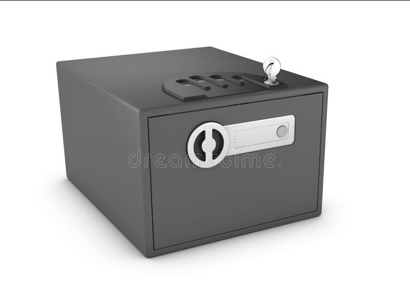 Metal Safe Realistic 3D Illustration on White Background. Stock ...