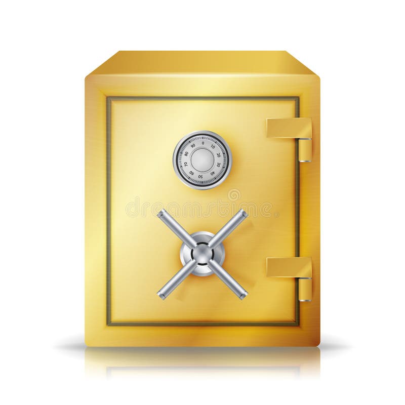 Metal Safe Realistic Vector. 3D Illustration. Icon Metal Box Isolated ...