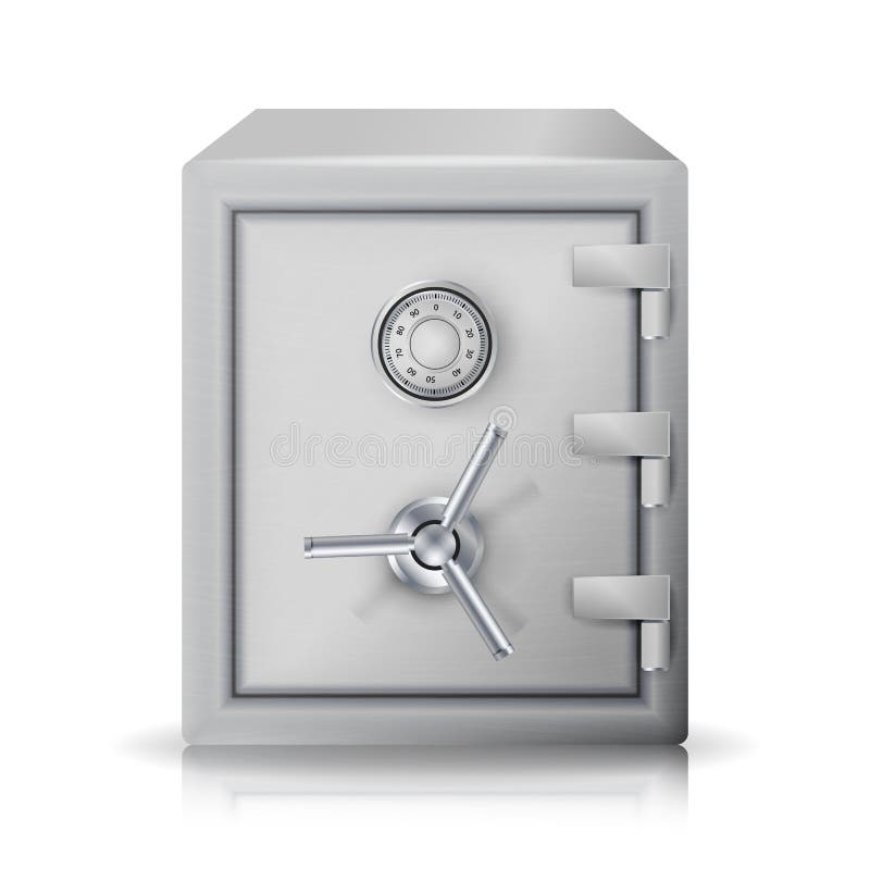 Metal Safe Realistic Vector. 3D Illustration. Icon Metal Box Isolated ...