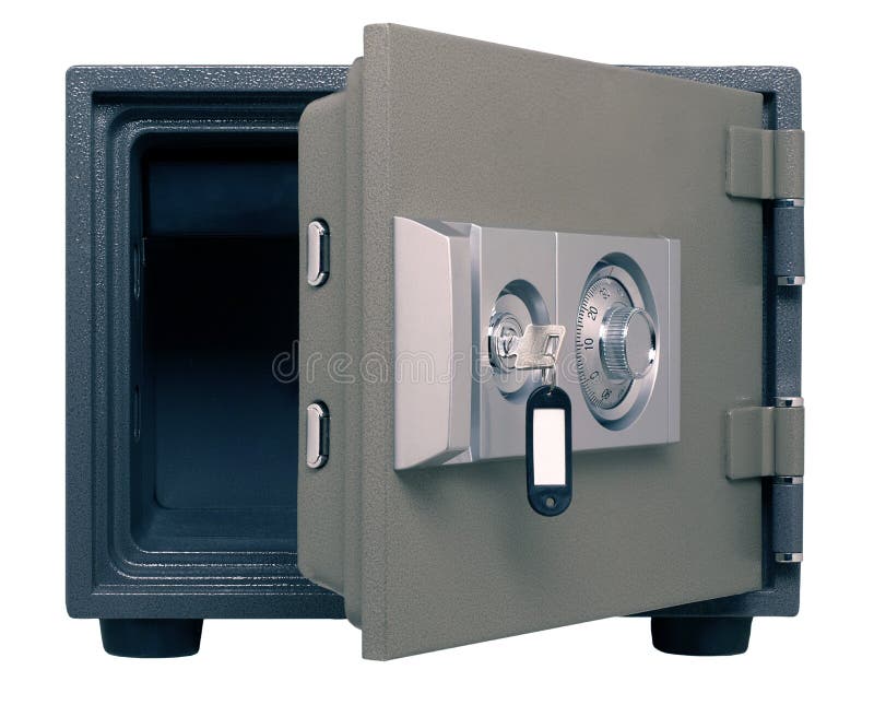 Metal Safe with Two Mechanical Locks. Stock Image - Image of concept ...