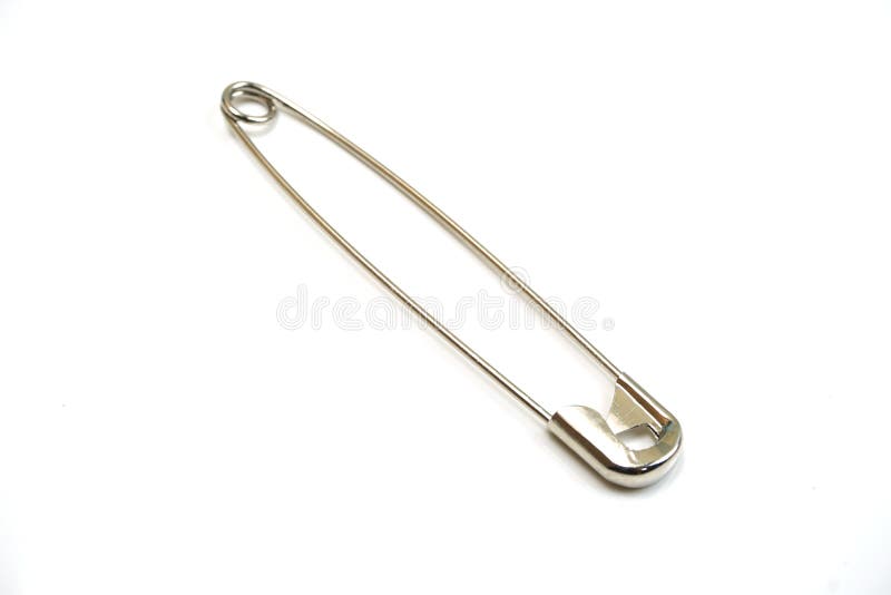 Metal Safety Pins on White Background Stock Photo - Image of repair ...