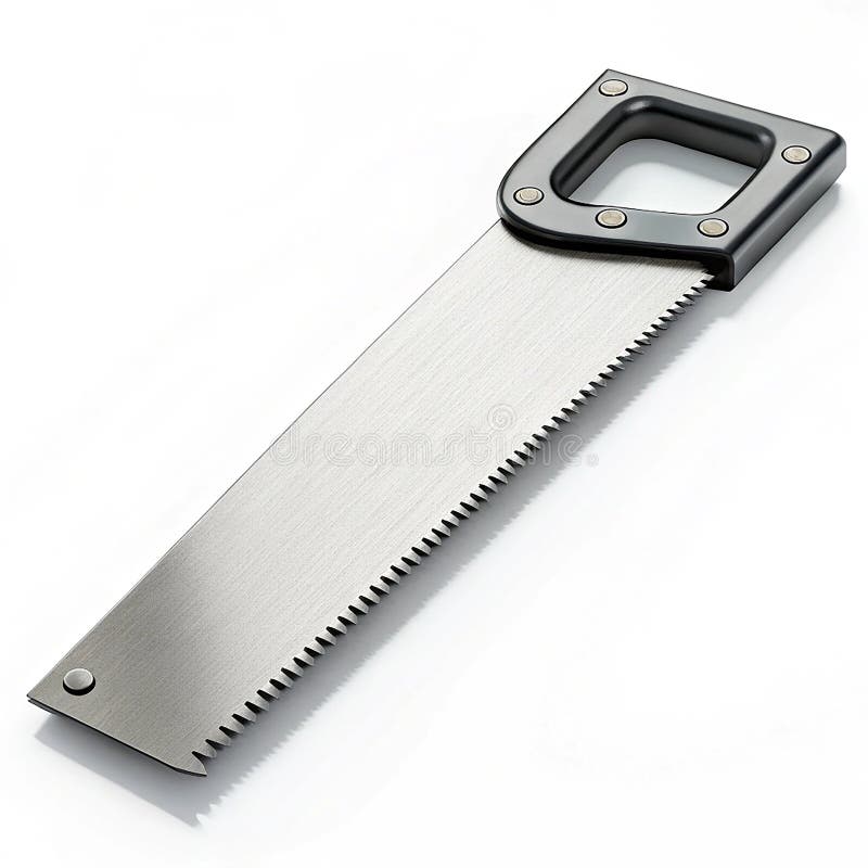 Metal Saw with Fine Teeth on White Background Stock Illustration ...