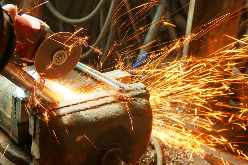 Metal sawing stock image. Image of blur, light, manufacturing - 24363839