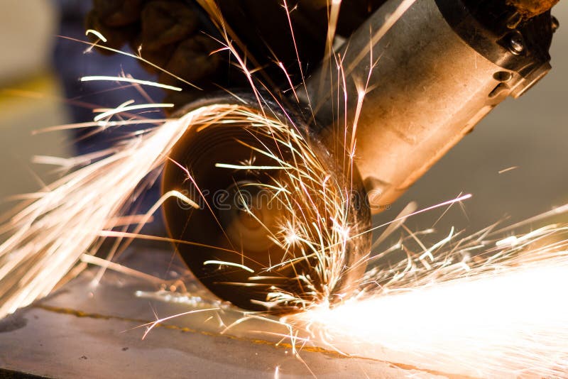 Metal Industry Worker Grinding Stock Image - Image of production ...