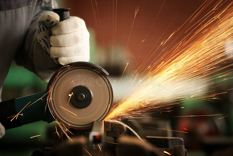 Metal sawing grinder stock image. Image of engineering - 79490691