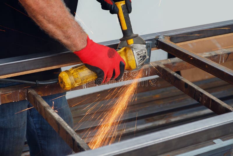 Metal sawing stock photo. Image of manufacture, gloves - 140011030