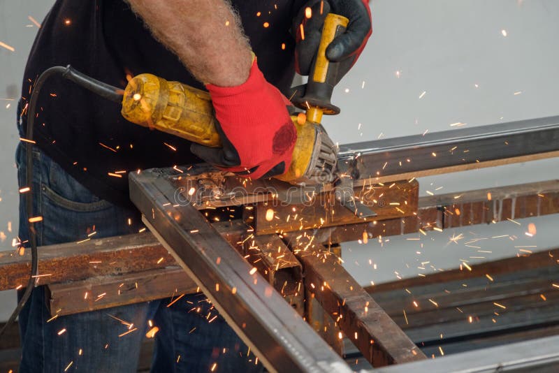 Metal sawing stock image. Image of metal, cutting, heat - 140011041
