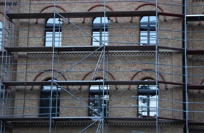 Metal Scaffolding for Building Reconstruction Stock Photo - Image of ...