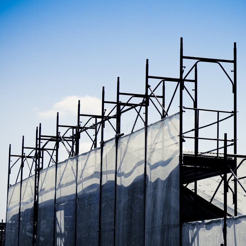 Metal Scaffolding on a Construction Site Built with Prefabricated ...