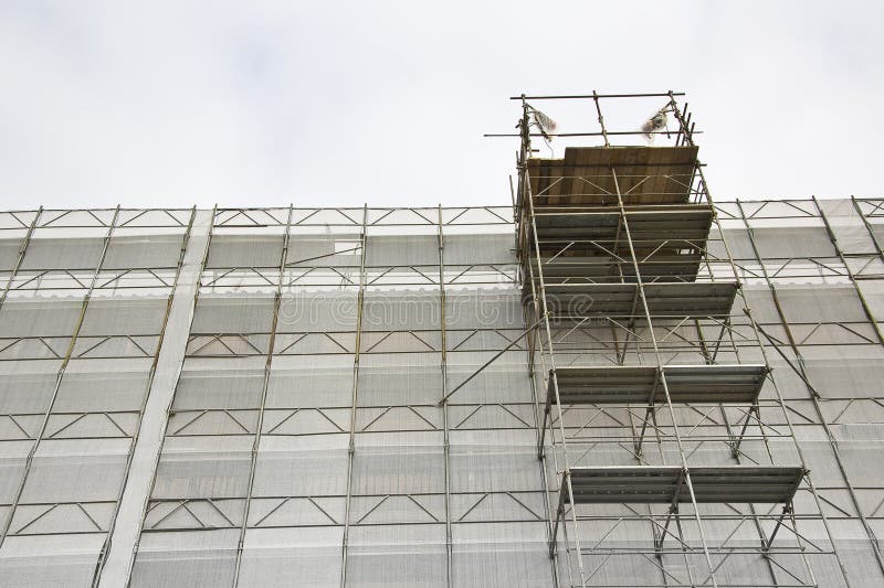 Metal Scaffolding on a Construction Site Built with Prefabricated ...
