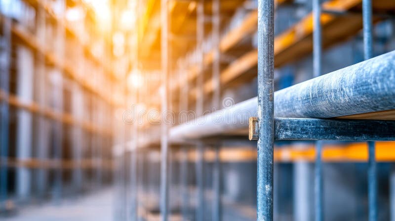 Metal Scaffolding and Pipes Provide Support and Framework at a Brightly ...
