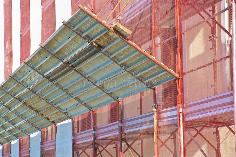 Metal Scaffolding with Protective Dust Sheets for the Restoration and ...