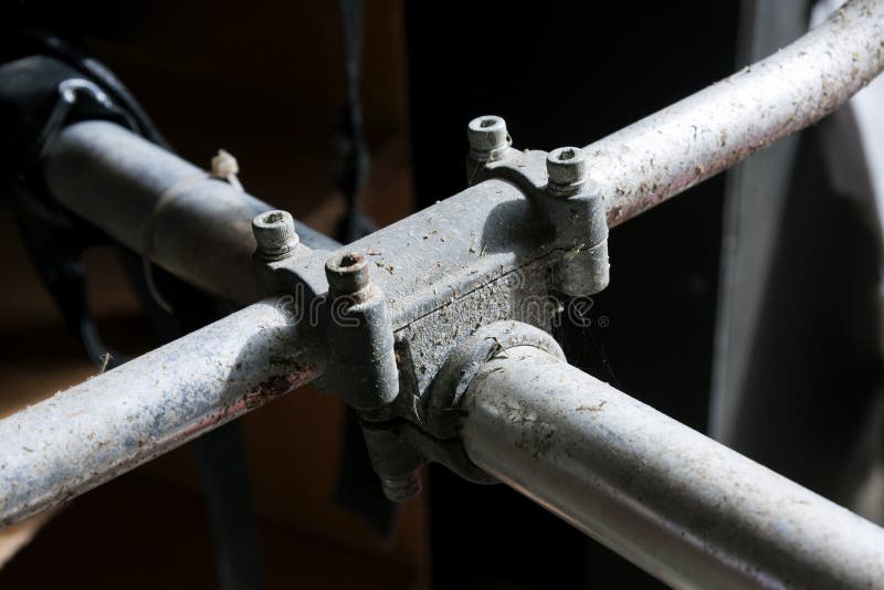 Metal Scaffolding Rusty Joint Coupler Stock Photo - Image of metal ...