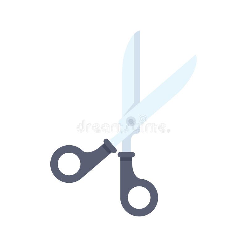 Metal Scissors with Blue Handles Cutting on White Background Stock ...