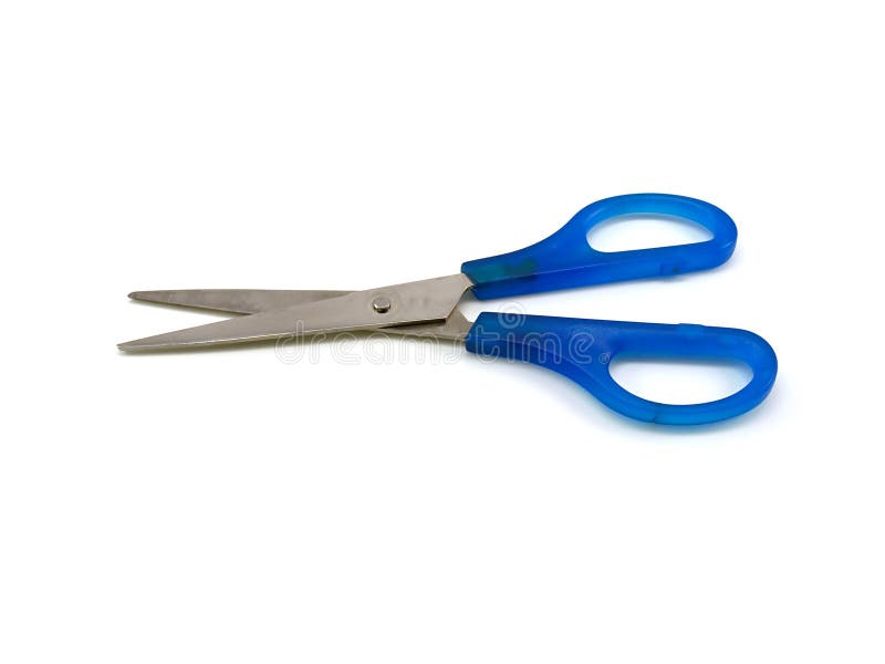 Metal Scissors Dark Blue Transparent Handles Stock Photos - Free ...