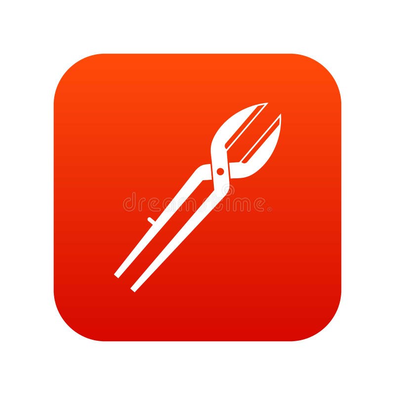 Metal Scissors Icon Digital Red Stock Vector - Illustration of separate ...