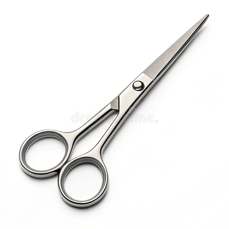 Metal Scissors on White Background Stock Illustration - Illustration of ...
