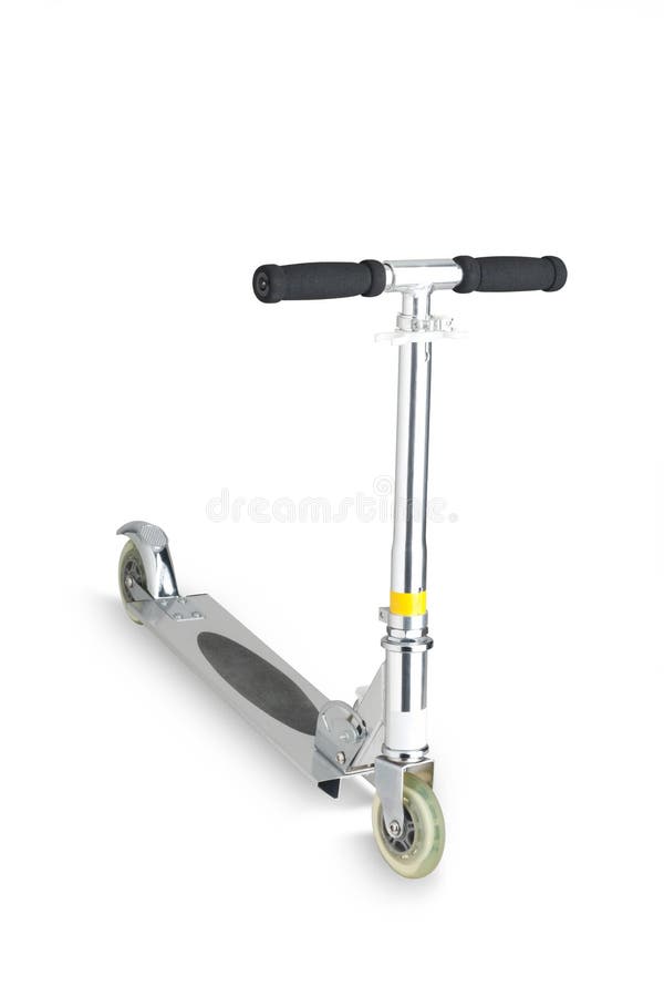 Red Metal Scooter on Isolated White Background Stock Image - Image of ...