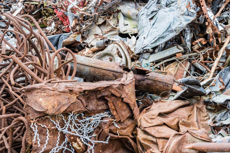 Metal scrap garbage yard stock photo. Image of environmental - 194049672