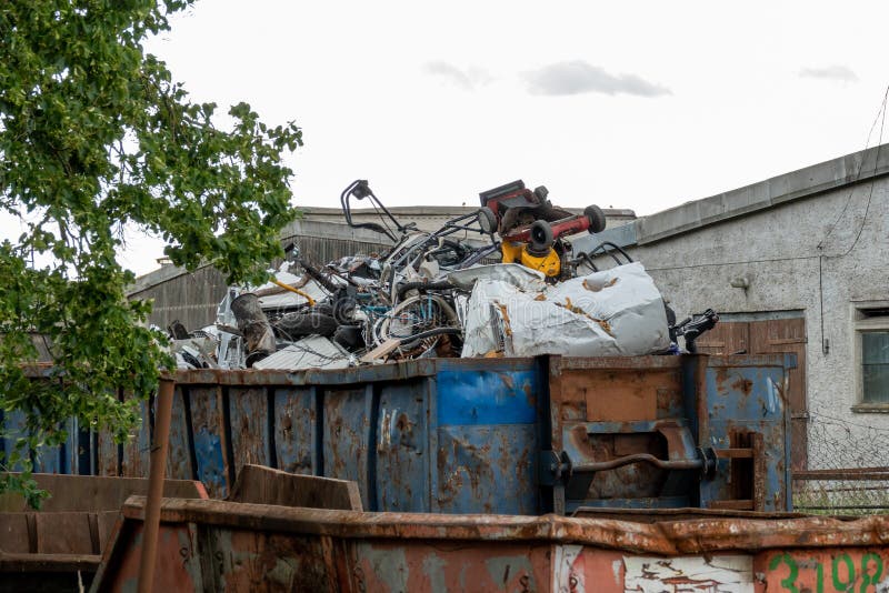 Metal Scrap is Located in Large Container Stock Photo - Image of ...