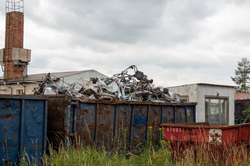 Metal Scrap is Located in Large Container Stock Image - Image of ...