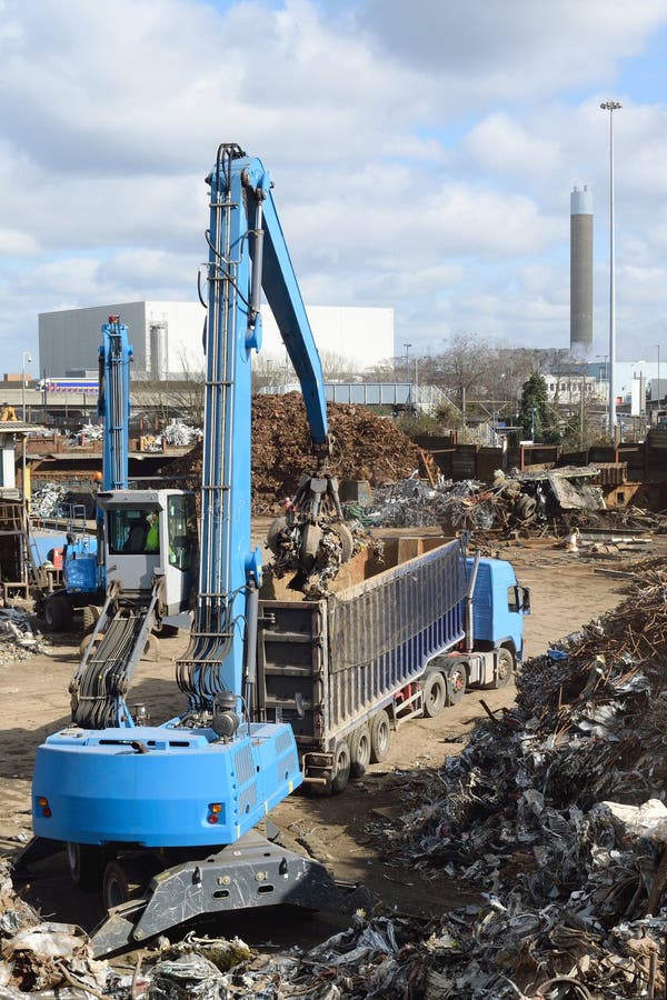 Metal Scrap at Recycling Site Stock Image - Image of claw, industrial ...
