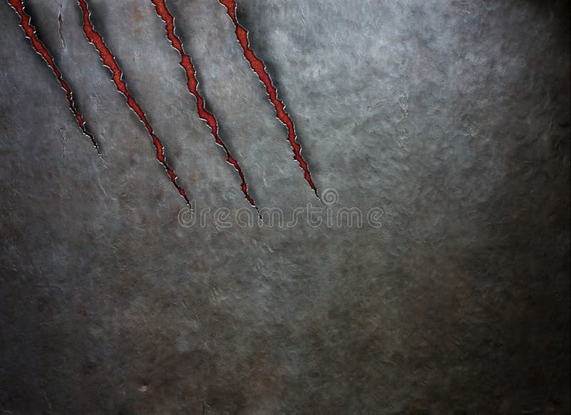 Scratched Metal Background with Beast Claws Marks Stock Illustration ...