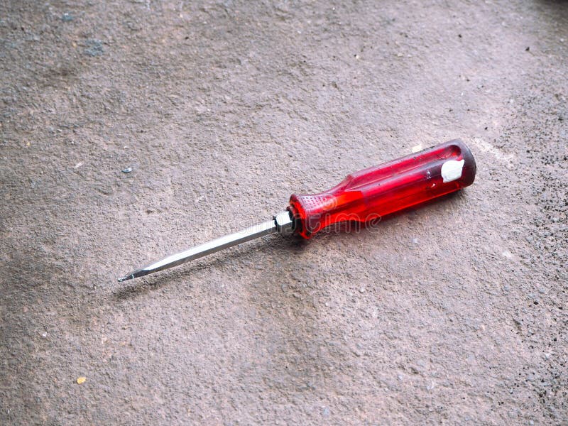 Metal Screwdriver with a Red Handle Stock Photo - Image of instrument ...