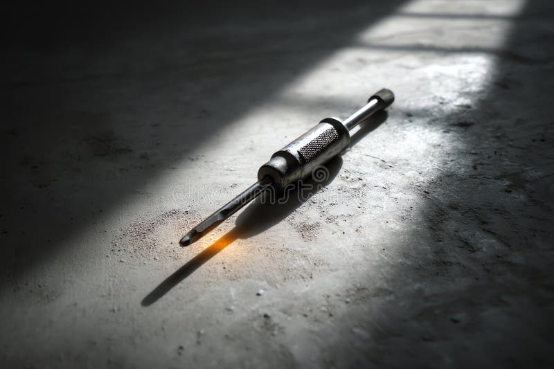 Screwdriver on Surface with Strong Light Shadow Stock Illustration ...