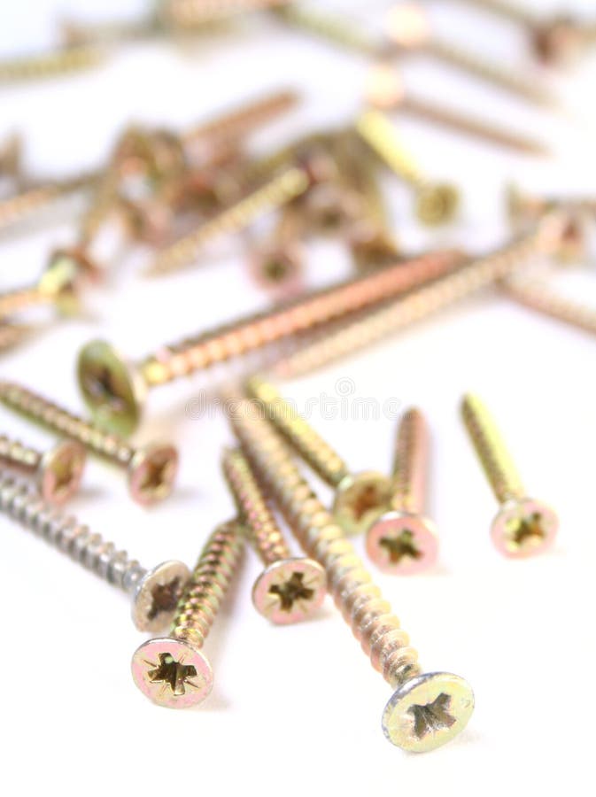 Metal screws stock photo. Image of wood, bright, shiny - 1381104