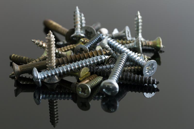 Metal screws stock image. Image of steel, workshop, black - 44638581