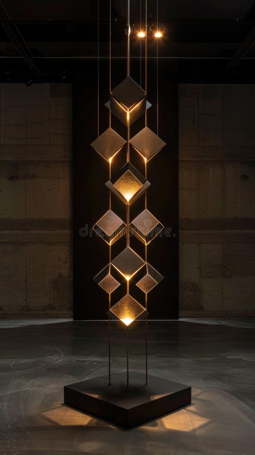 A Metal Sculpture with Lights on Top of it Stock Illustration ...