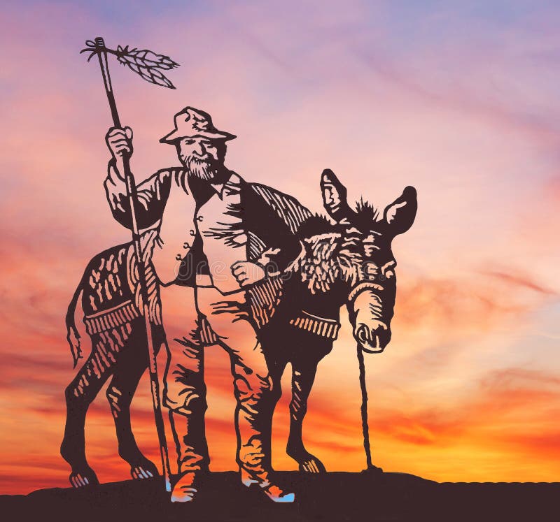 Prospector and Mule stock image. Image of setting, sculture - 295989799