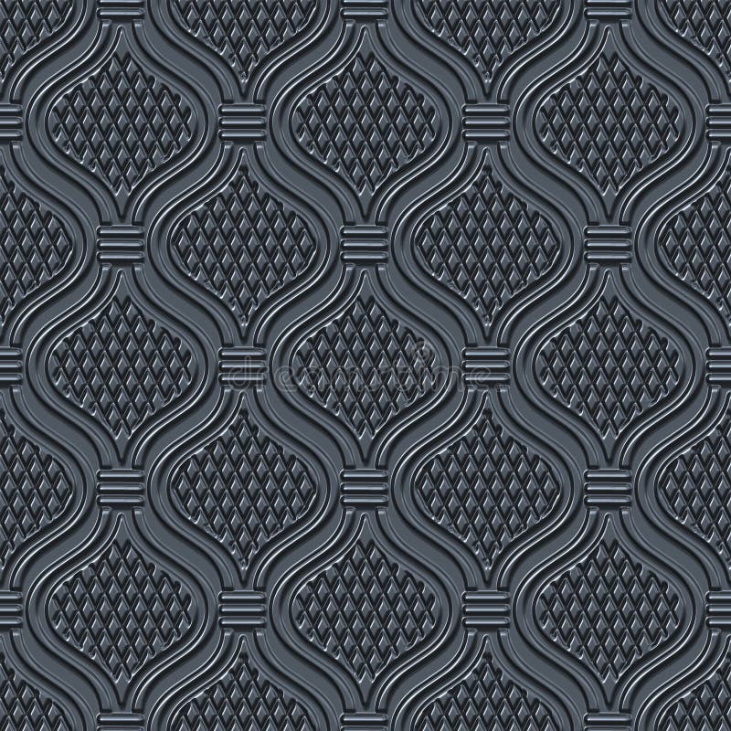 Metal Seamless Texture with Relief Pattern, Panel,3d Illustration Stock ...