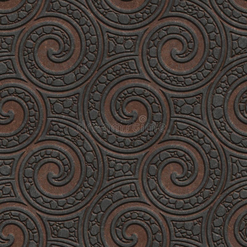 Metal Seamless Texture with Swirls Pattern Stock Illustration ...
