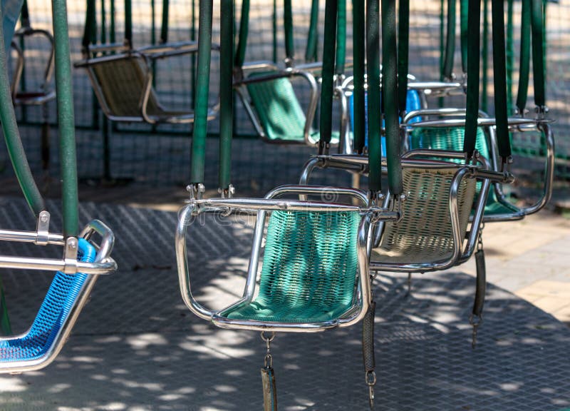 Metal Seats at the Carousel Park Stock Photo - Image of entertainment, chain: 300903098