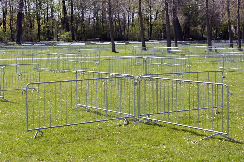 Metal security barriers stock image. Image of zone, area - 70290573