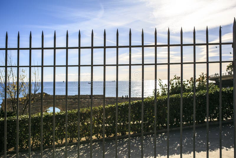 Metal Security Protection in a Park Stock Image - Image of forged ...