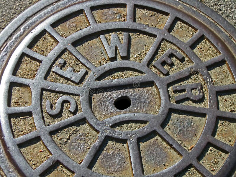 Metal Sewer Manhole, Industry Details, Stock Image - Image of drains ...