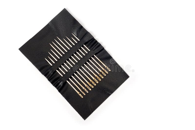 Metal Sewing Needles for Hand Sewing on an Artificial Leather Base ...