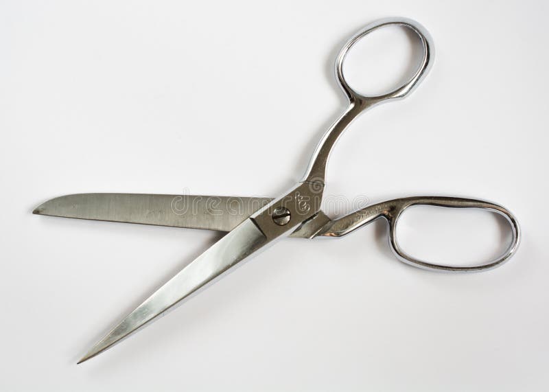 Metal Sewing Scissors Wide Open Isolated on White Stock Photo - Image ...