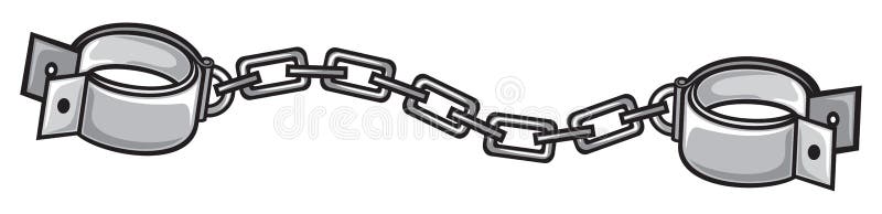 Metal shackles stock vector. Illustration of handwritten - 26513767