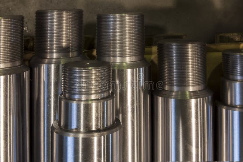 Metal shaft with thread stock image. Image of studbolt - 57665599