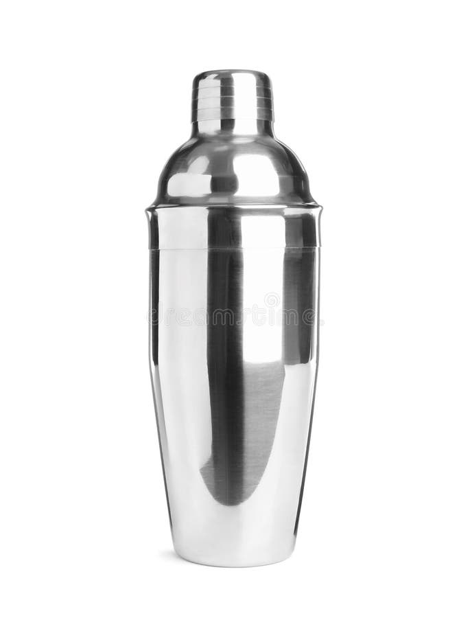Metal Shaker for Cocktail Isolated on White Stock Photo - Image of ...